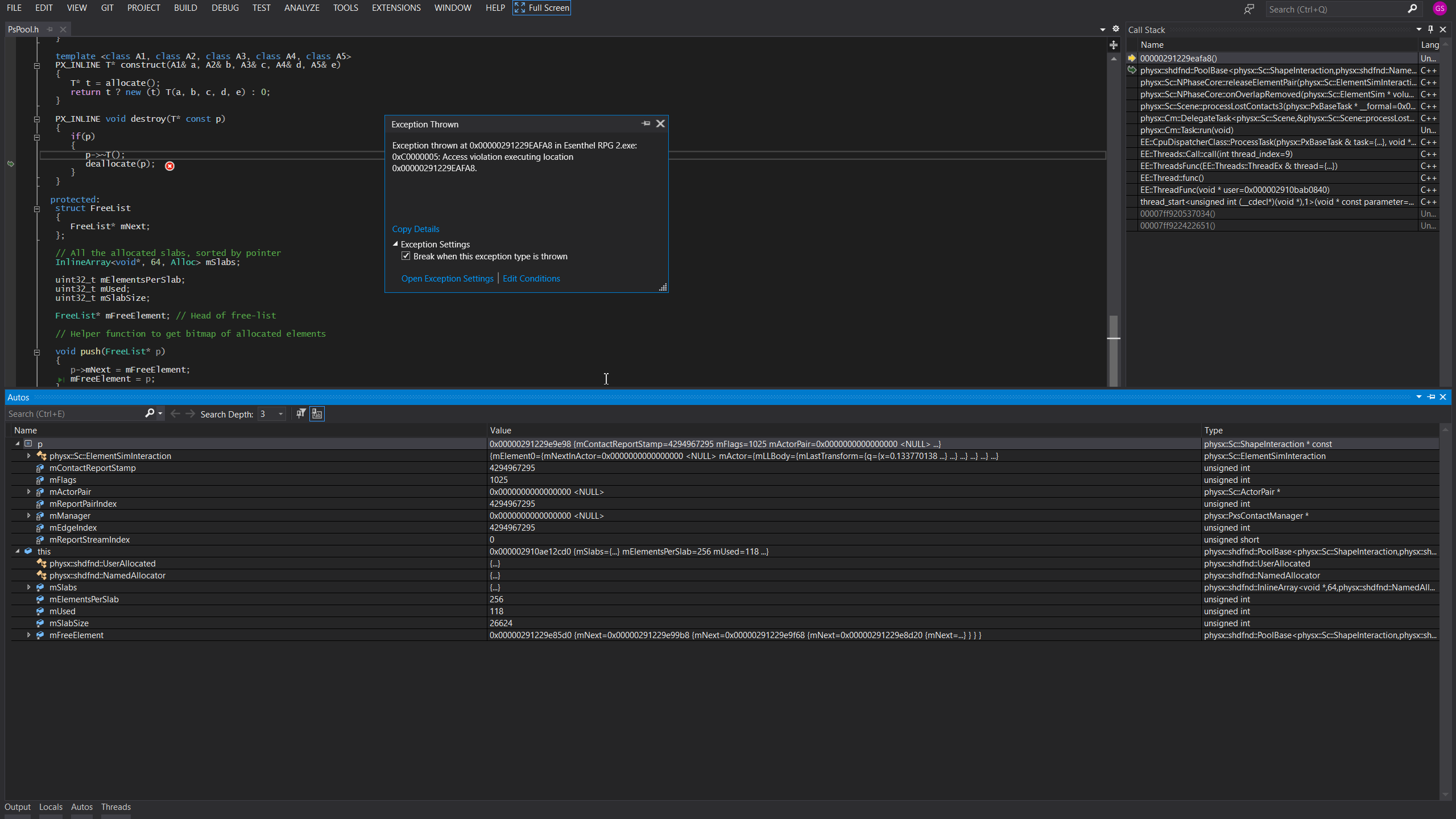 Crash in 'Sc::Scene::unregisterInteractions' · Issue #480 · NVIDIAGameWorks/PhysX · GitHub