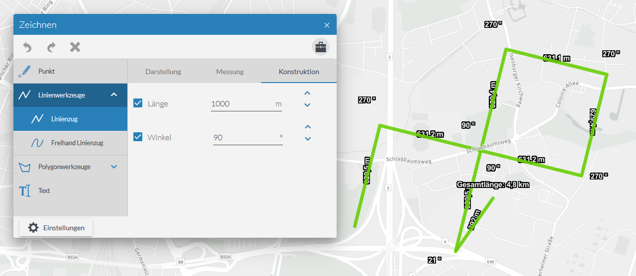 Konstruktion Linie: Linienlänge wird nicht berücksichtigt · Issue #114 ...