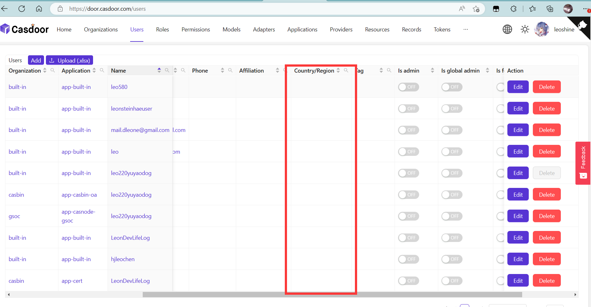 Bug: region don't display in userEditPage · Issue #1545 · casdoor/casdoor · GitHub