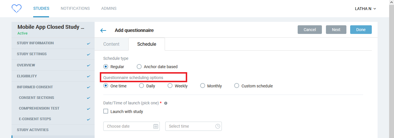 [SB] Questionnaires/Active tasks > Schedule tab > Text update · Issue #3718 ...