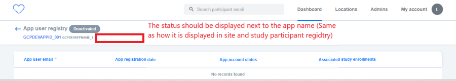 [PM] [Manage Apps] 'Active' and 'Deactivated' status should be shown in below pages for Active ...