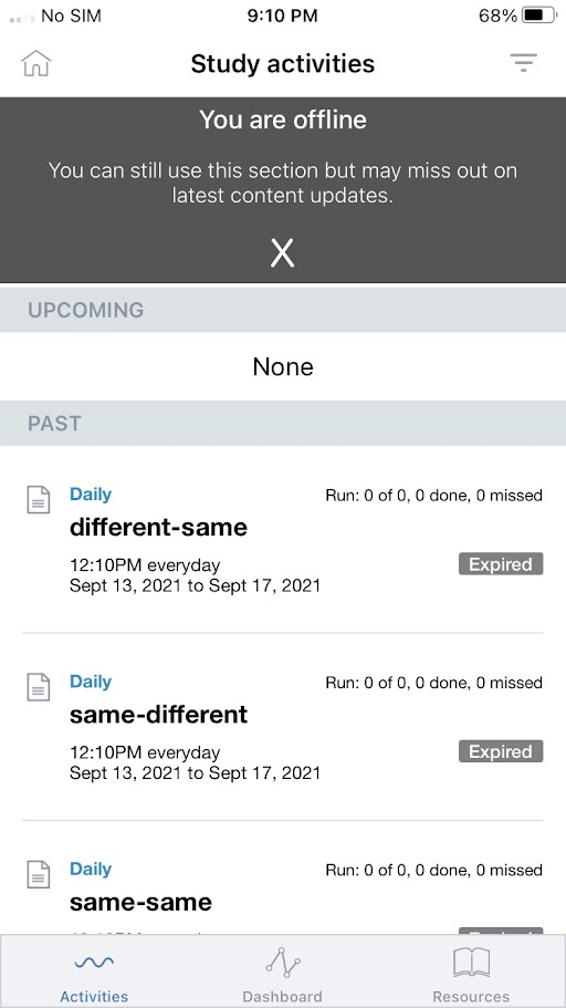 [iOS] [Offline indicator] Enrollment flow > the following offline error message should get ...