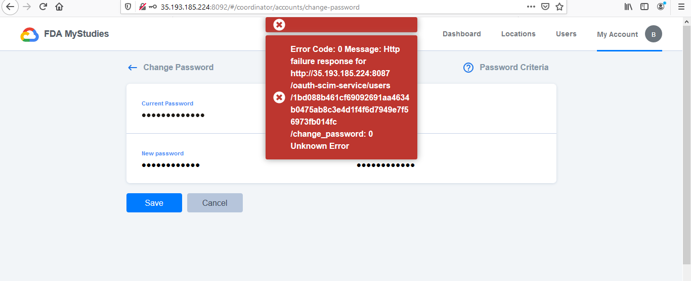 My account > Change Password > Enter valid inputs into all the fields > Click on Save button ...