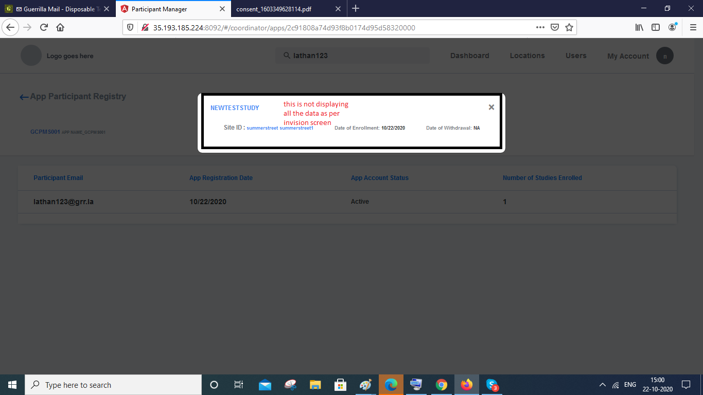 App Participant Registry >UI issues · Issue #1605 · GoogleCloudPlatform ...