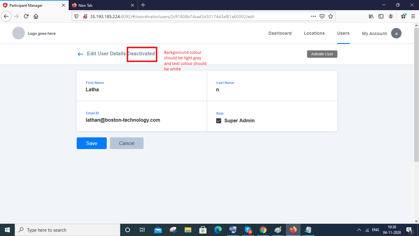 Edit user details page > UI issues · Issue #1801 · GoogleCloudPlatform/fda-mystudies · GitHub