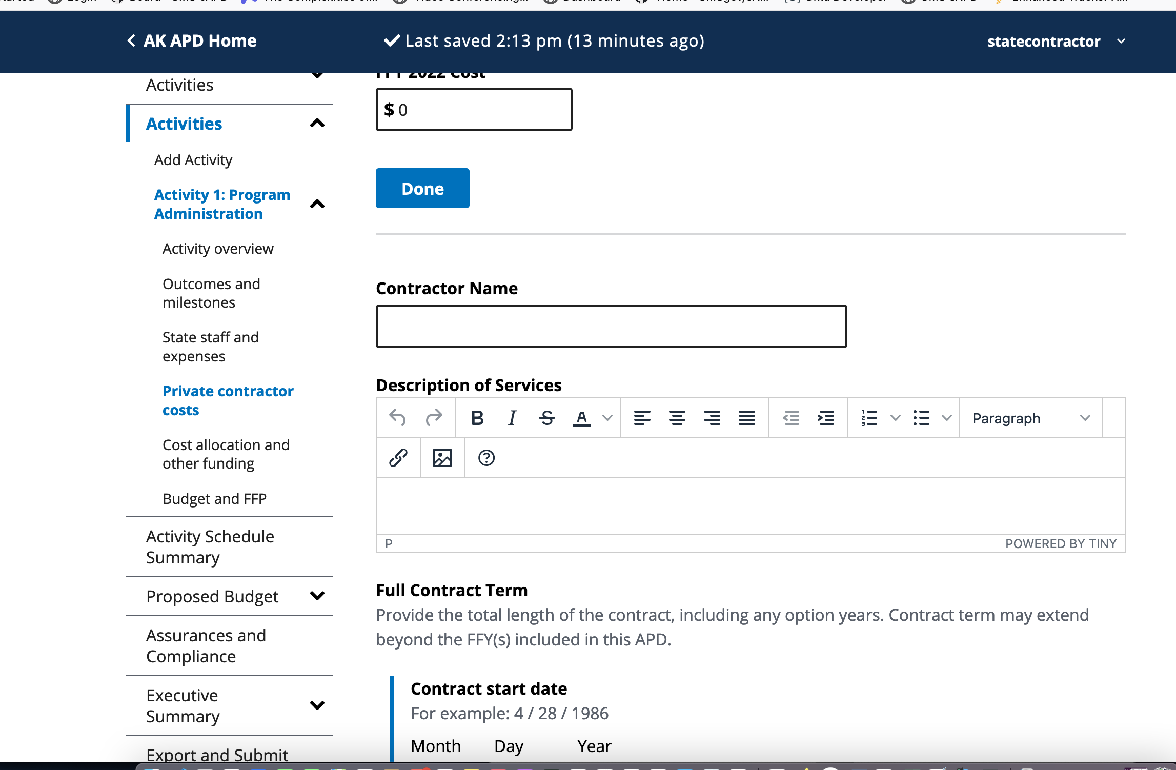 Add tinymce editor to 2 fields · Issue #2394 · Enterprise-CMCS/eAPD · GitHub