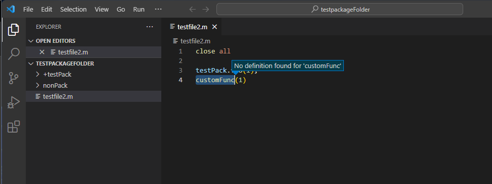 "Go to Definition" does not seem to work when using package folders · Issue #5 · mathworks ...