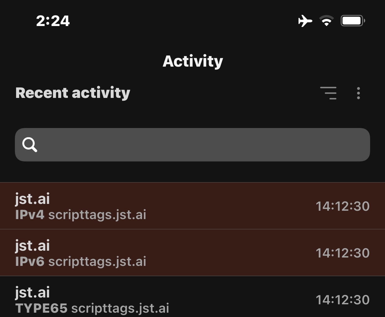 Check if we should block SVCB (type 65, service binding?) records ...