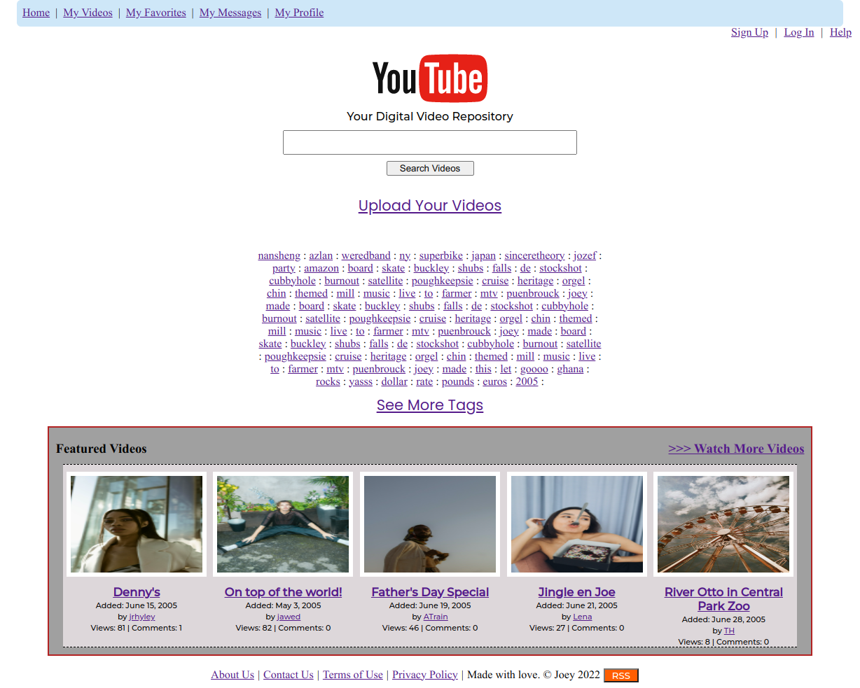 GitHub - Senanu97/youtube-2005-design-remake: So i came across an image of YouTube's homepage ...
