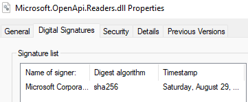 Microsoft.OpenApi.Readers.dll no longer digitally signed · Issue #941 · microsoft/OpenAPI.NET ...