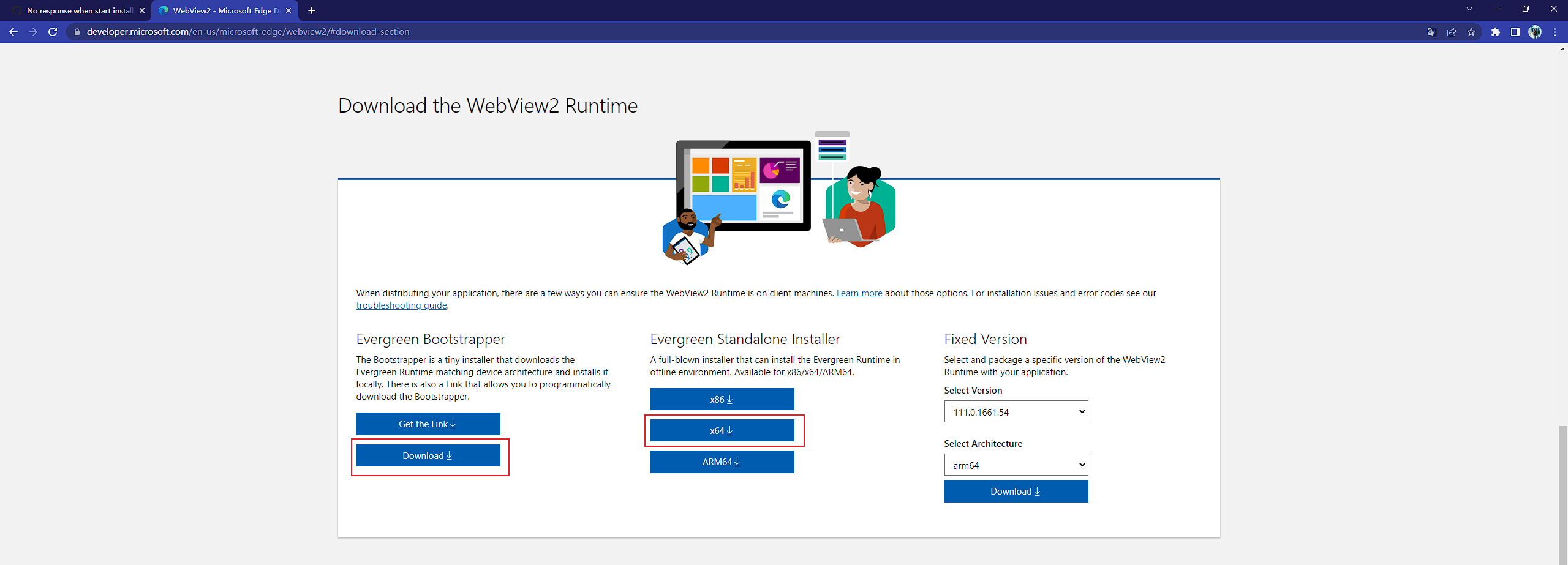 No response when start installation program · Issue #3334 · MicrosoftEdge/WebView2Feedback · GitHub