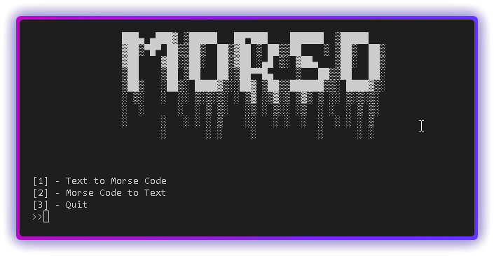 GitHub - AswinXBEAST/MorsO: MorsO is a console based application to convert text to morse-code ...