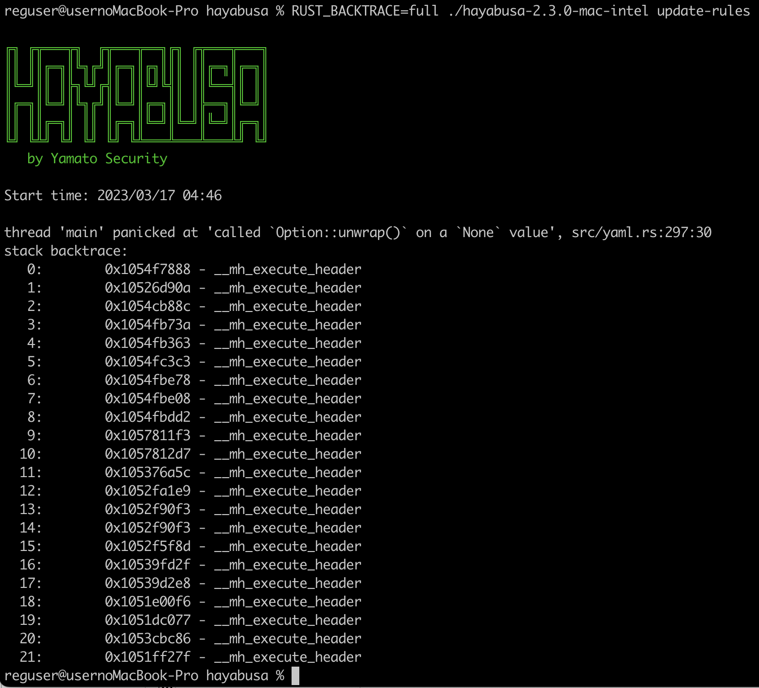 [bug] update-rules command panics on 2.3.0 · Issue #963 · Yamato-Security/hayabusa · GitHub