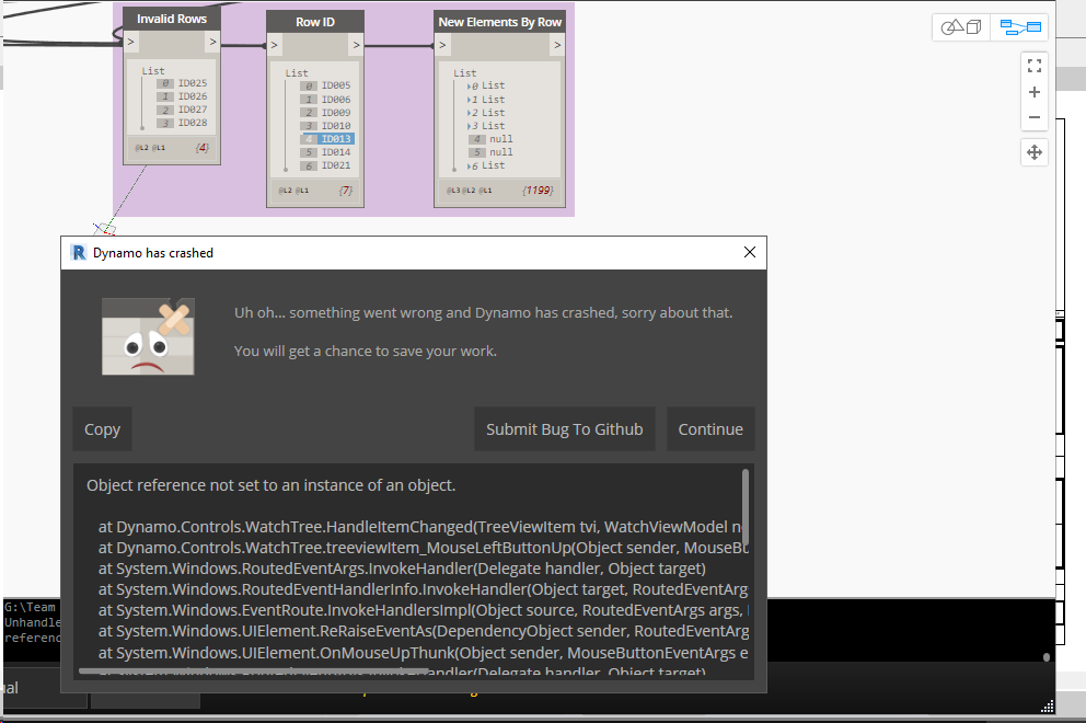 Clicking On A String Object In A Watch Node Crashed Dynamo · Issue 9508 · Dynamods Dynamo · Github
