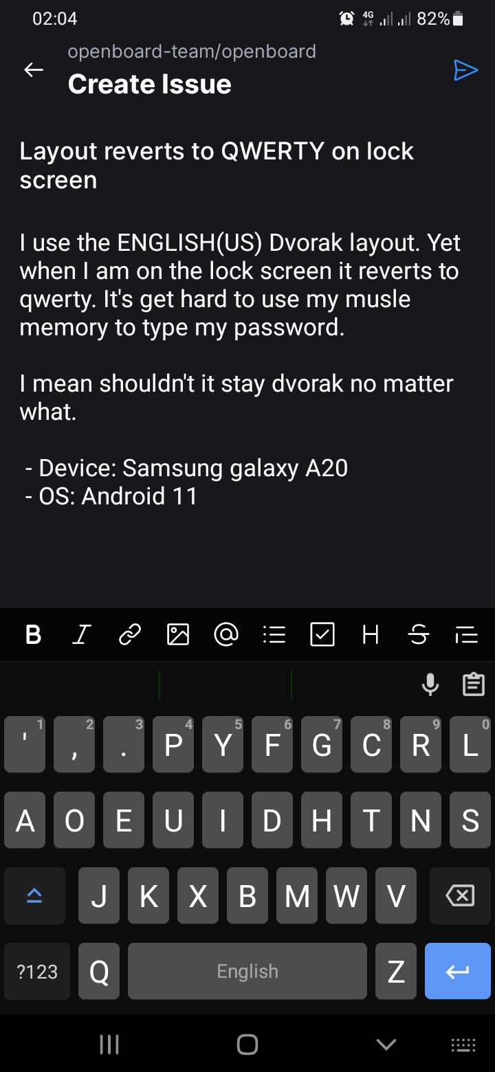 Layout reverts to QWERTY on lock screen · Issue #706 · openboard-team/openboard · GitHub