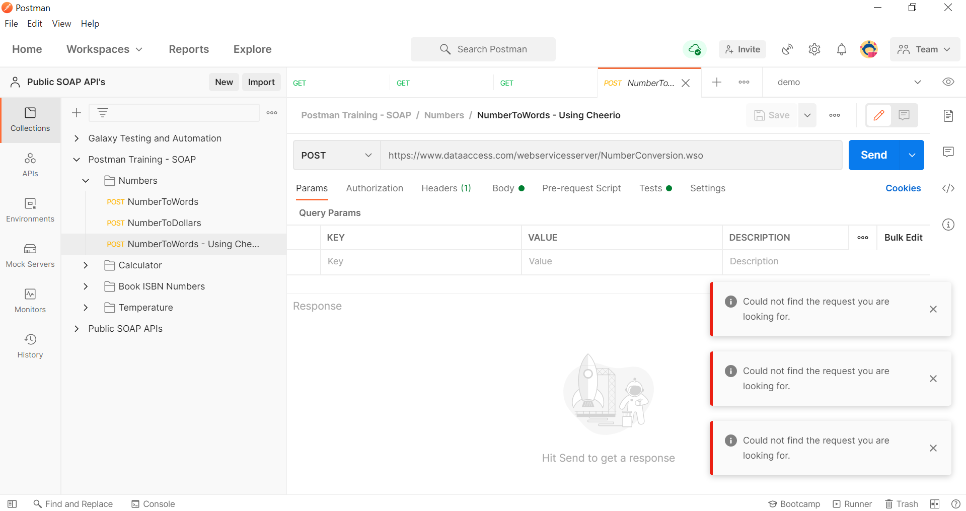 Switching workspaces displays unwanted error message in the UI. · Issue #9748 · postmanlabs ...