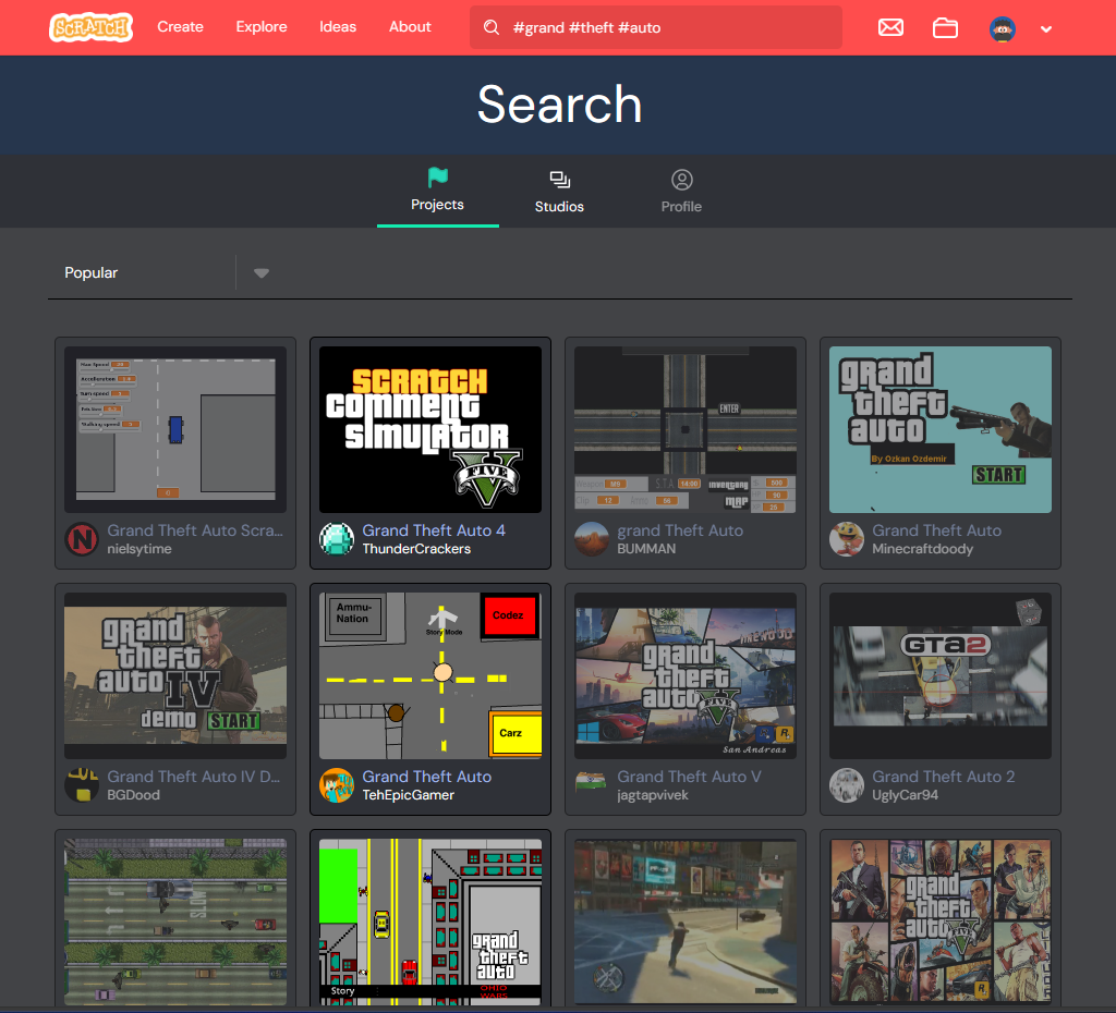 Unhide Commonly Hidden Searches in Search · Issue #6682 · ScratchAddons/ScratchAddons · GitHub
