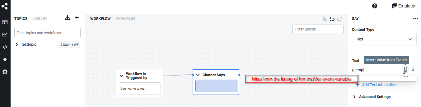 Redefined action event variable isn't available for access without a ...