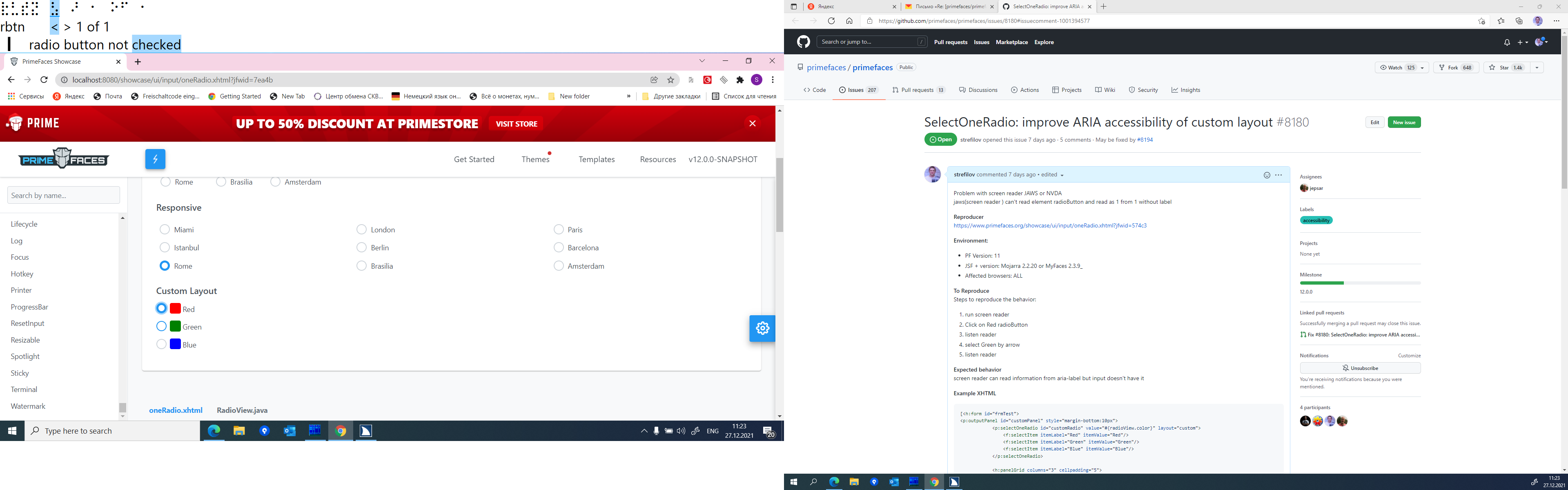 SelectOneRadio: improve ARIA accessibility of custom layout · Issue #8180 · primefaces ...