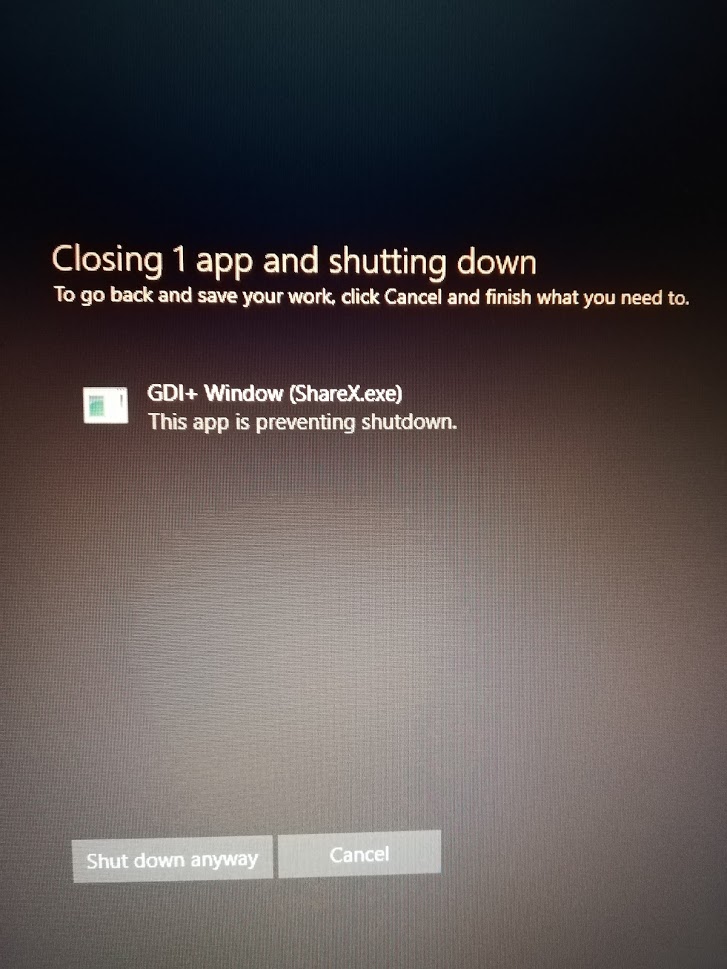 ShareX preventing Windows from shutting down · Issue #5470 · ShareX/ShareX · GitHub