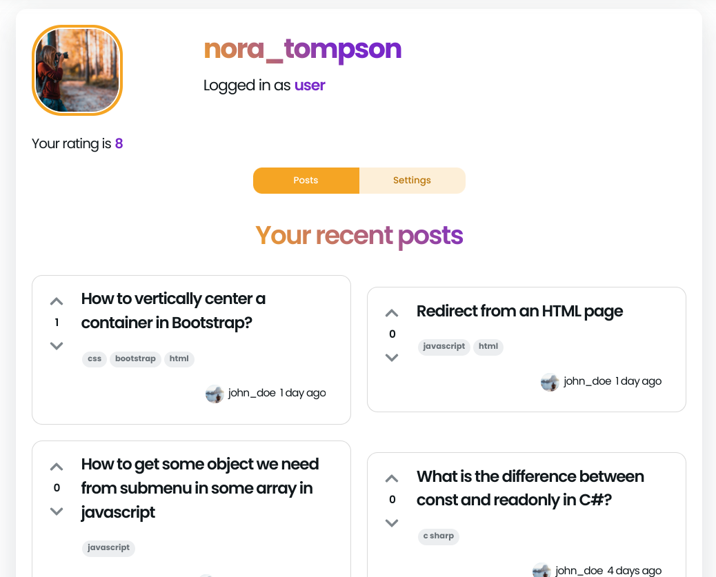 GitHub - High-Voltaged/Ucode-Usof-Frontend: The client side for a developer forum.