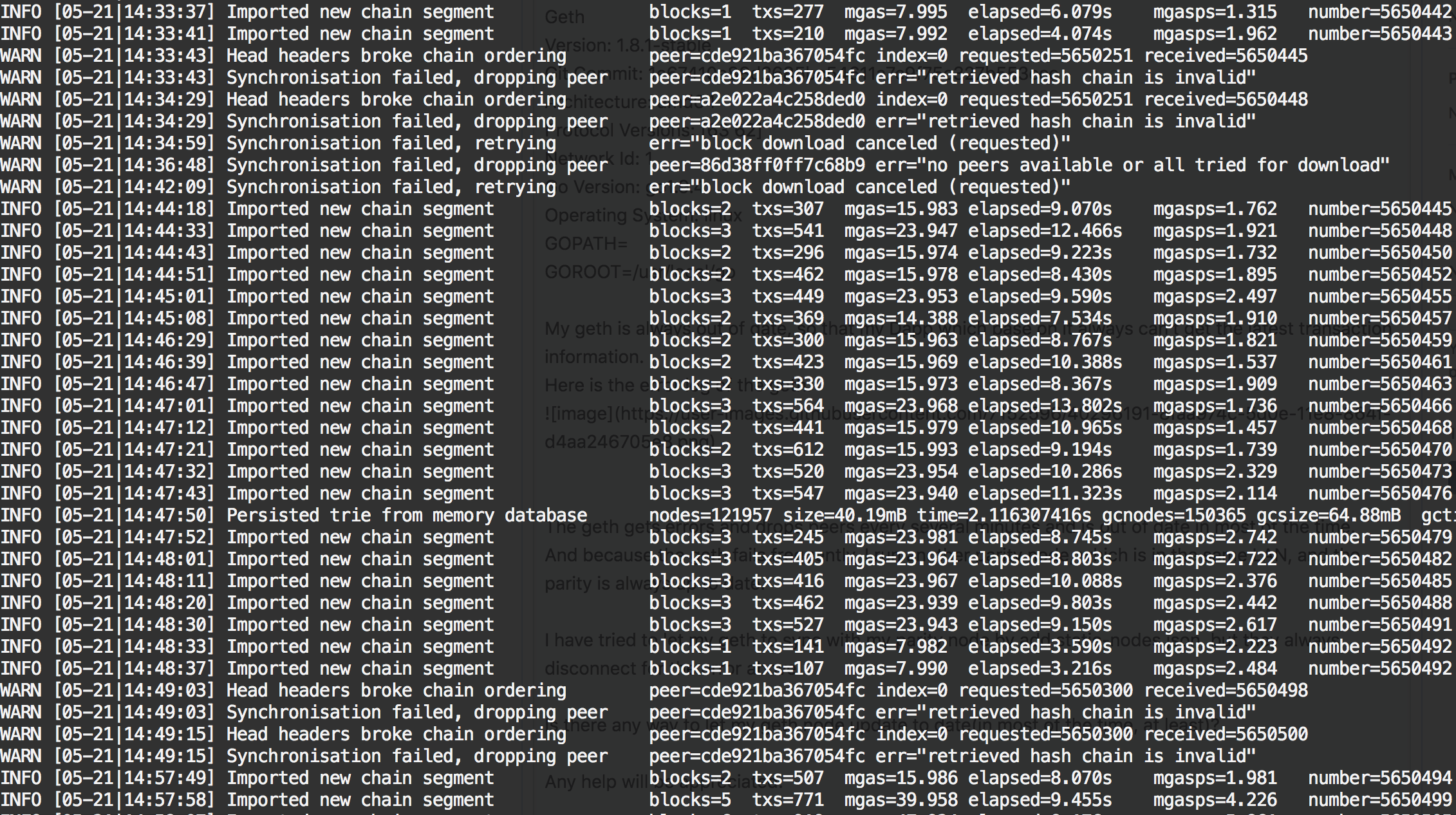 geth synchronisation failed frequently and always out of date · Issue #16768 · ethereum/go ...