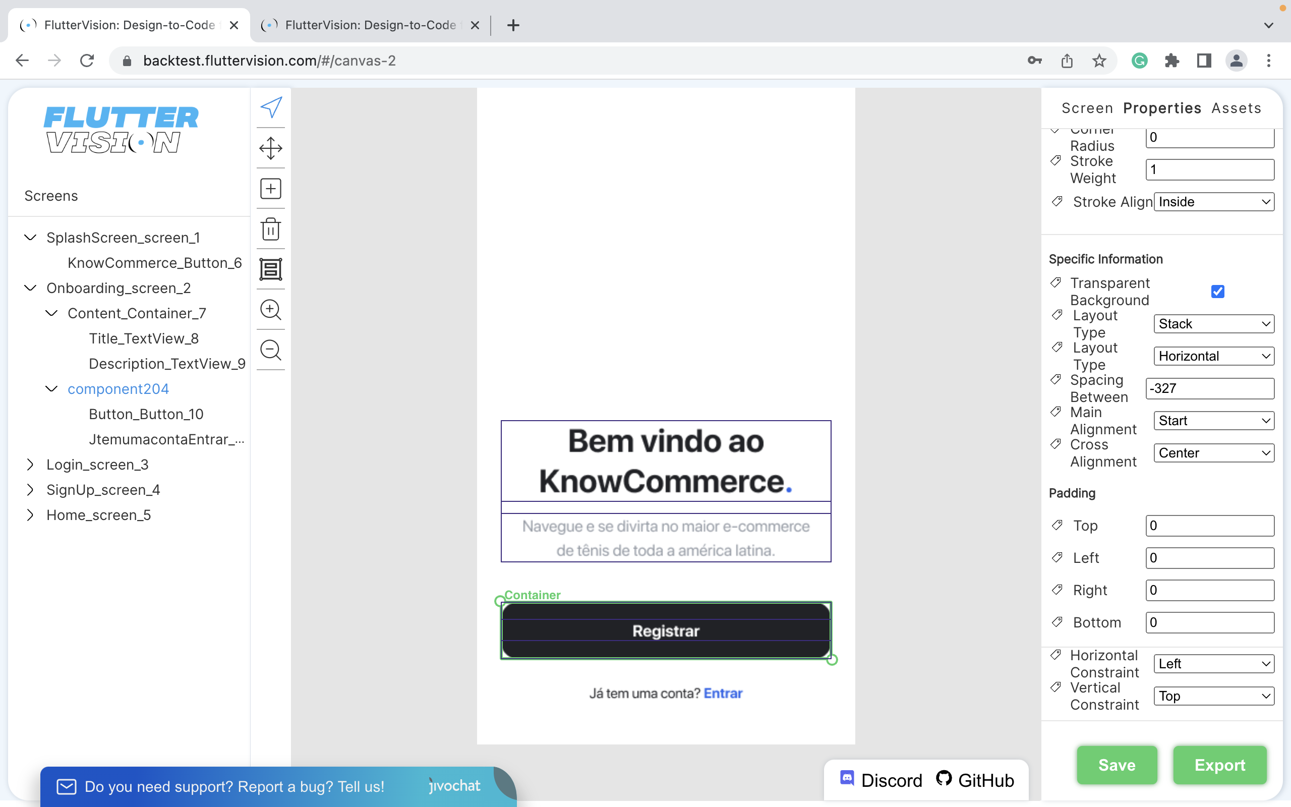 Retrieve the correct spacing between of the grouped components (Also avoid negative numbers ...