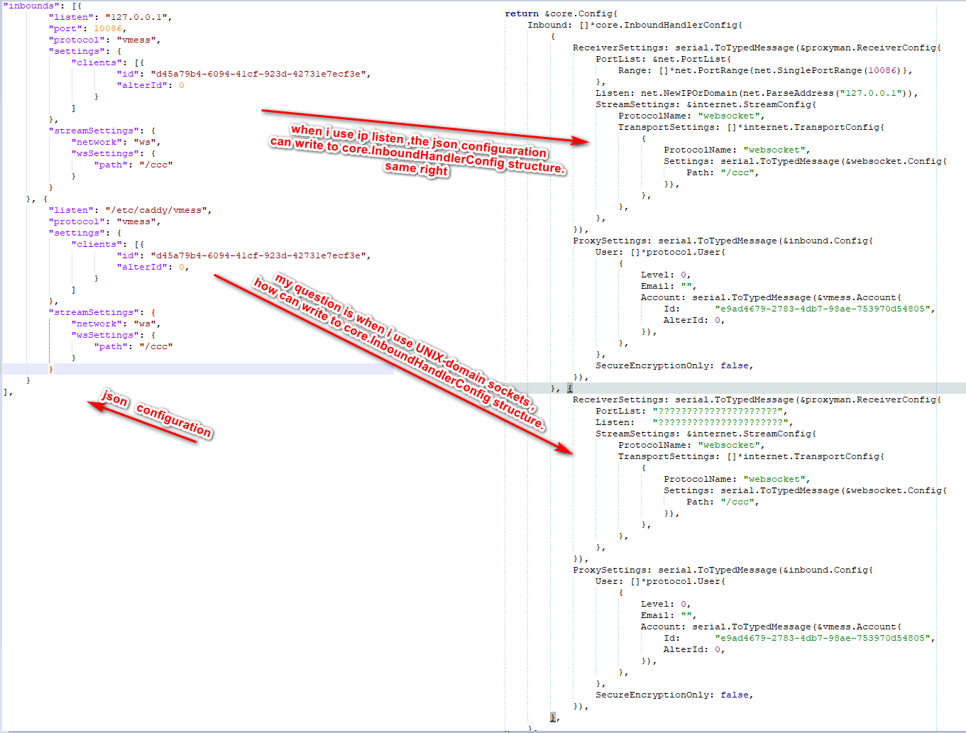 请问如何装json格式的配置写成 []*InboundHandlerConfig 形式？ · Issue #1644 · v2fly/v2ray-core · GitHub