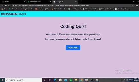 GitHub - toasted-coder/Coding-Quiz: Coding Quiz Homework