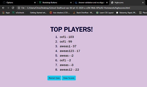 GitHub - toasted-coder/Coding-Quiz: Coding Quiz Homework
