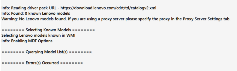 No Lenovo Models Found · Issue 246 · Maurice Daly Driverautomationtool · Github