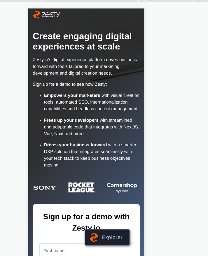 Edits to short form landing page on mobile · Issue #390 · zesty-io/website · GitHub