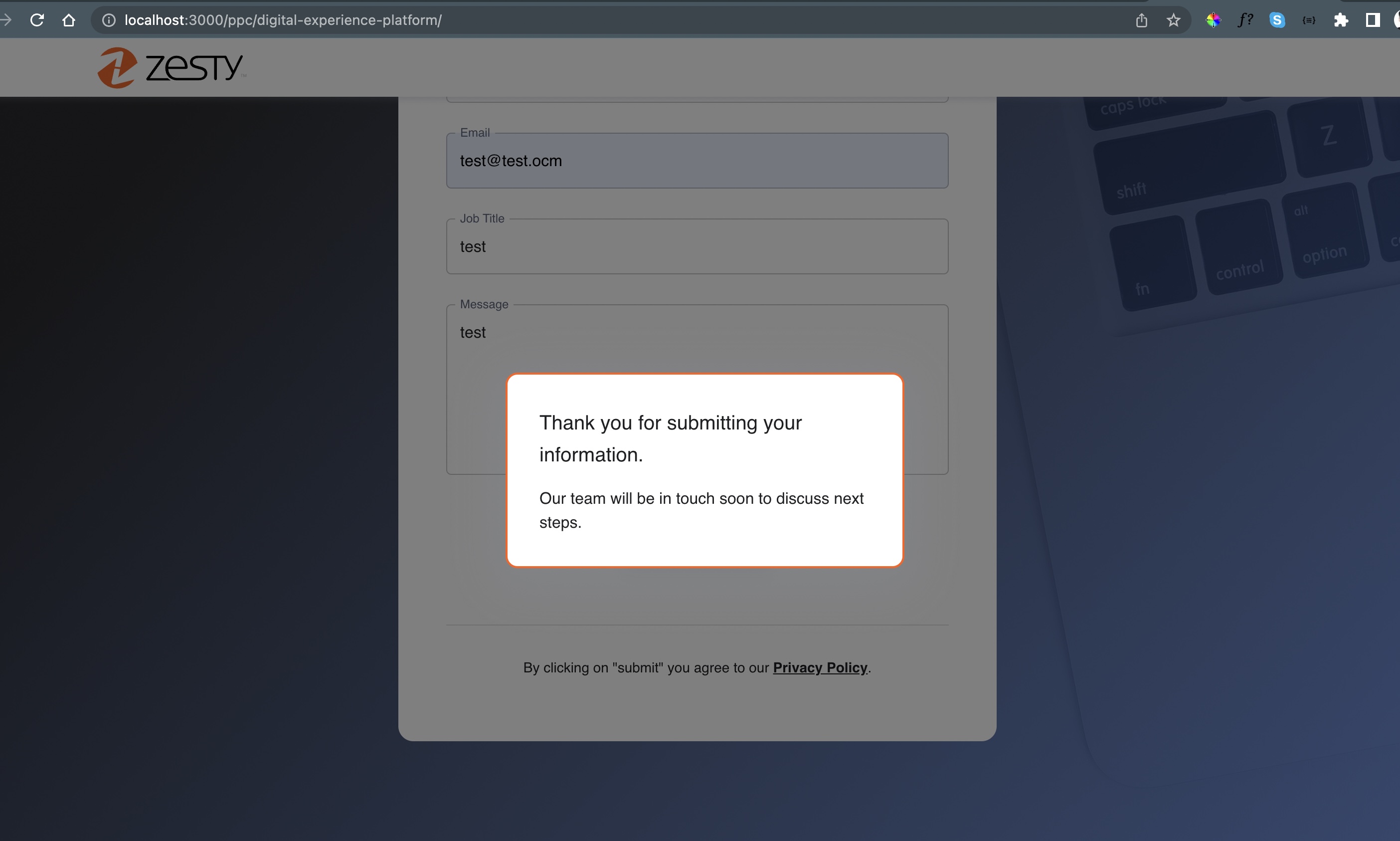 PPC Landing Pages form response · Issue #412 · zesty-io/website · GitHub