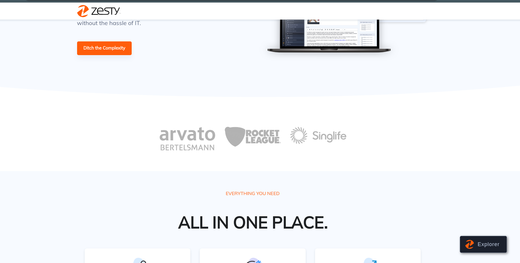 explore.zesty.io landing page design update · Issue #464 · zesty-io/website · GitHub