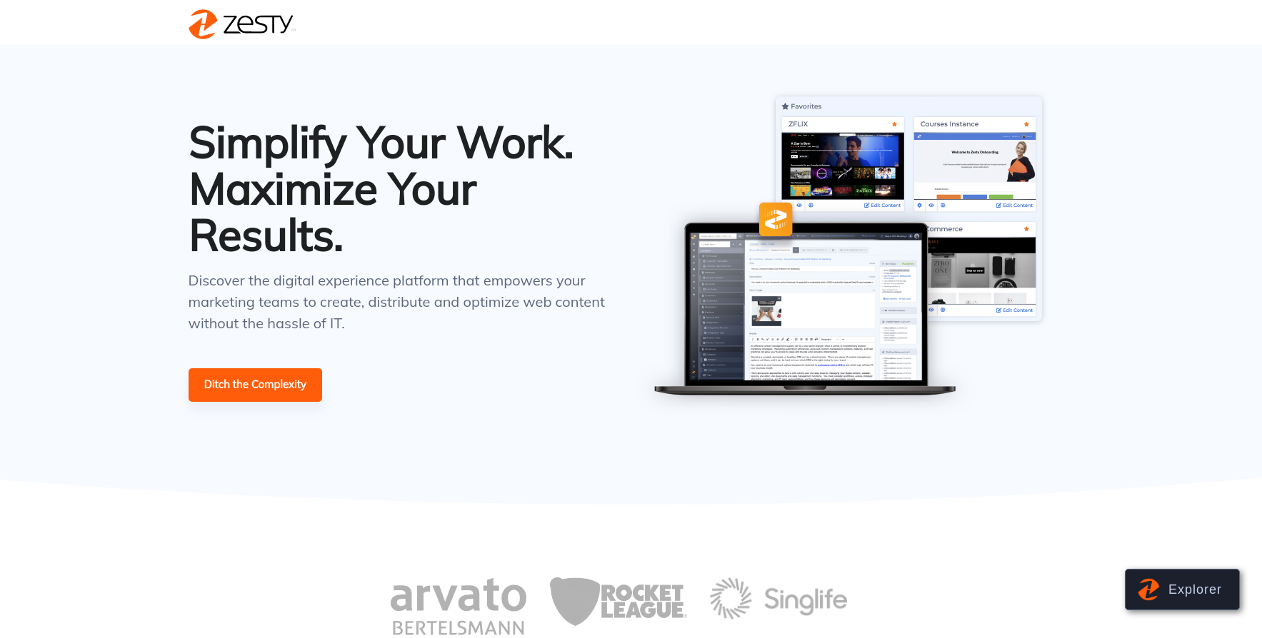 explore.zesty.io landing page design update · Issue #464 · zesty-io/website · GitHub