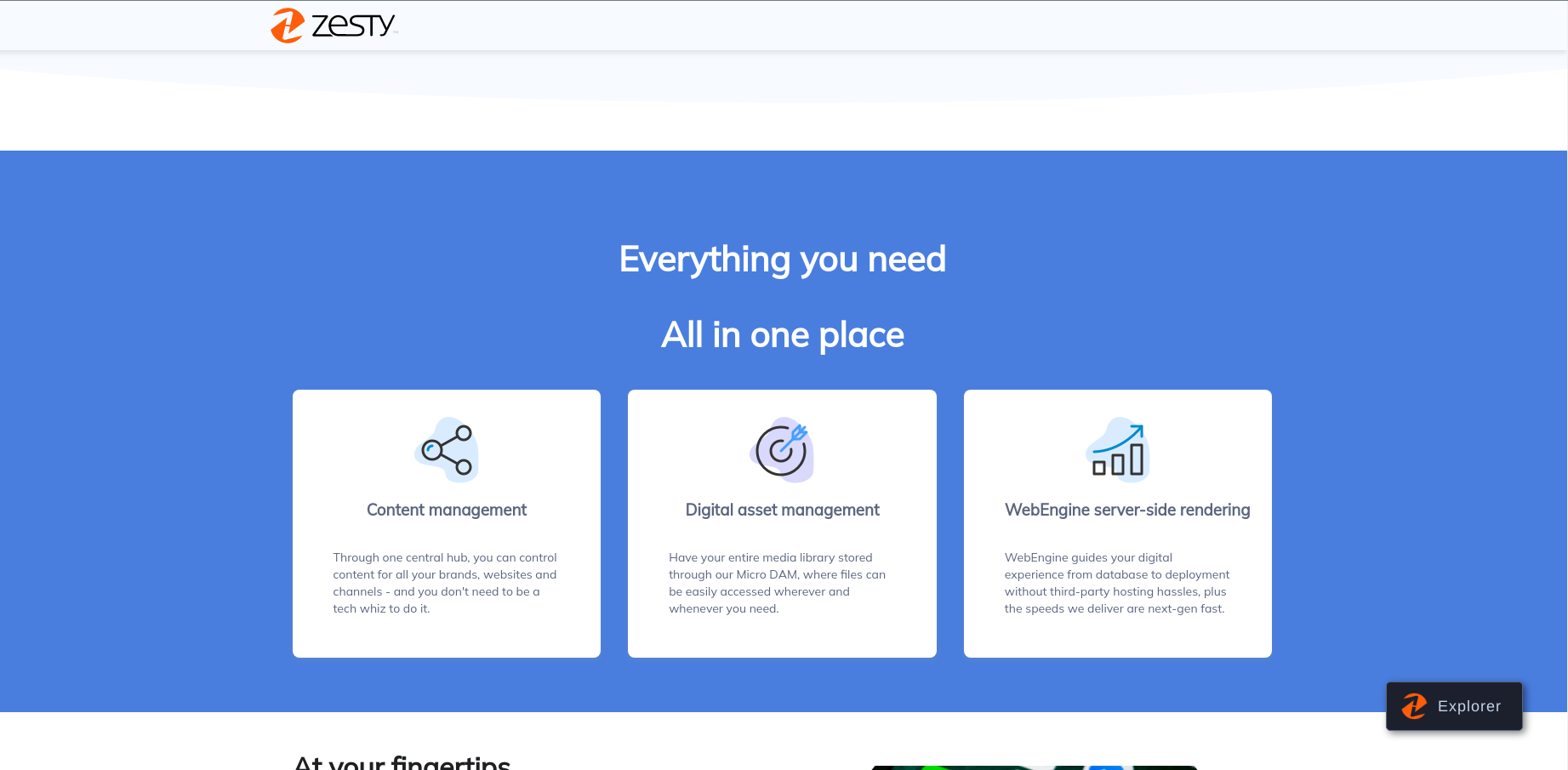 explore.zesty.io landing page design update · Issue #464 · zesty-io/website · GitHub