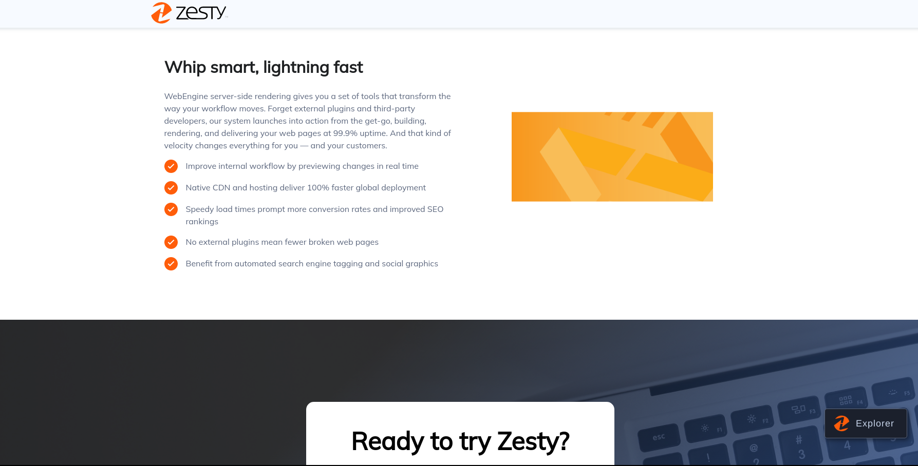 explore.zesty.io landing page design update · Issue #464 · zesty-io/website · GitHub