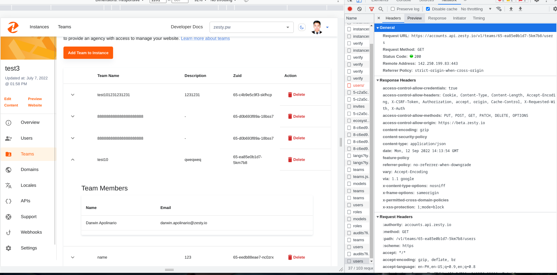 Error on Getting the team members on Teams Tab when not instance owner · Issue #990 · zesty-io ...