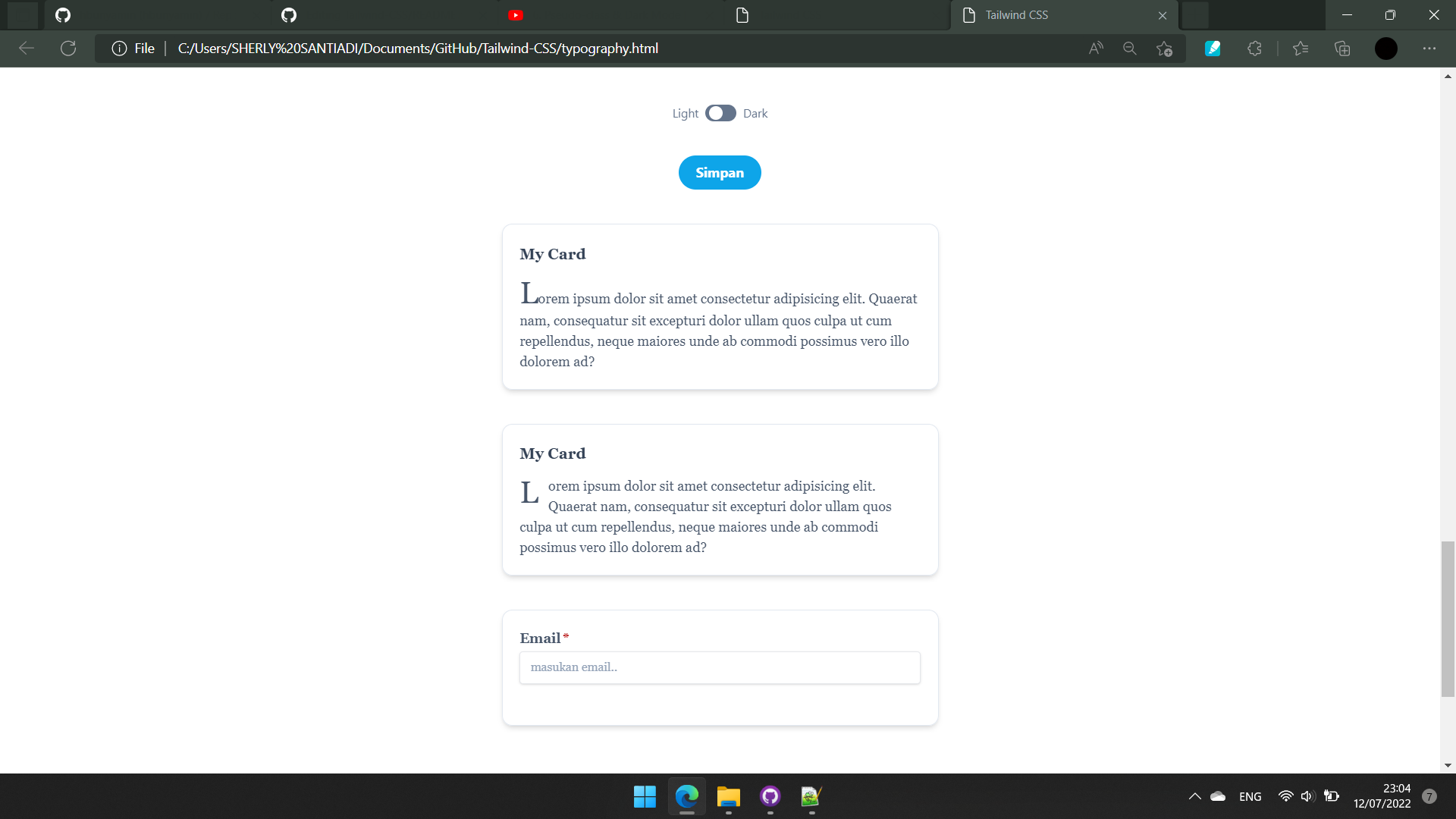 GitHub - sntdshrly/tailwind-exercise: a set of codes during tailwind css exercise.