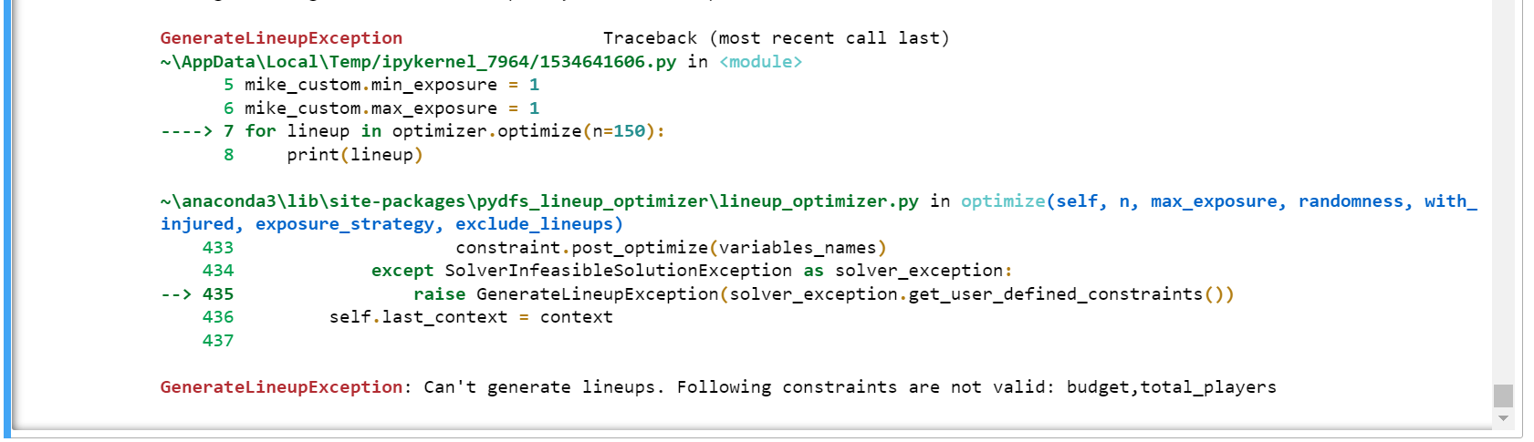 Maximum Valid Lineups · Issue #390 · DimaKudosh/pydfs-lineup-optimizer · GitHub