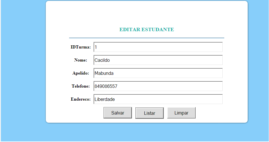 GitHub - cacildoerasmo/CRUD-Java-Web: O projeto oferece telas simples.