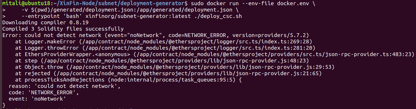 ERROR:-could not detect the network. · Issue #88 · XinFinOrg/XDC-Subnet · GitHub