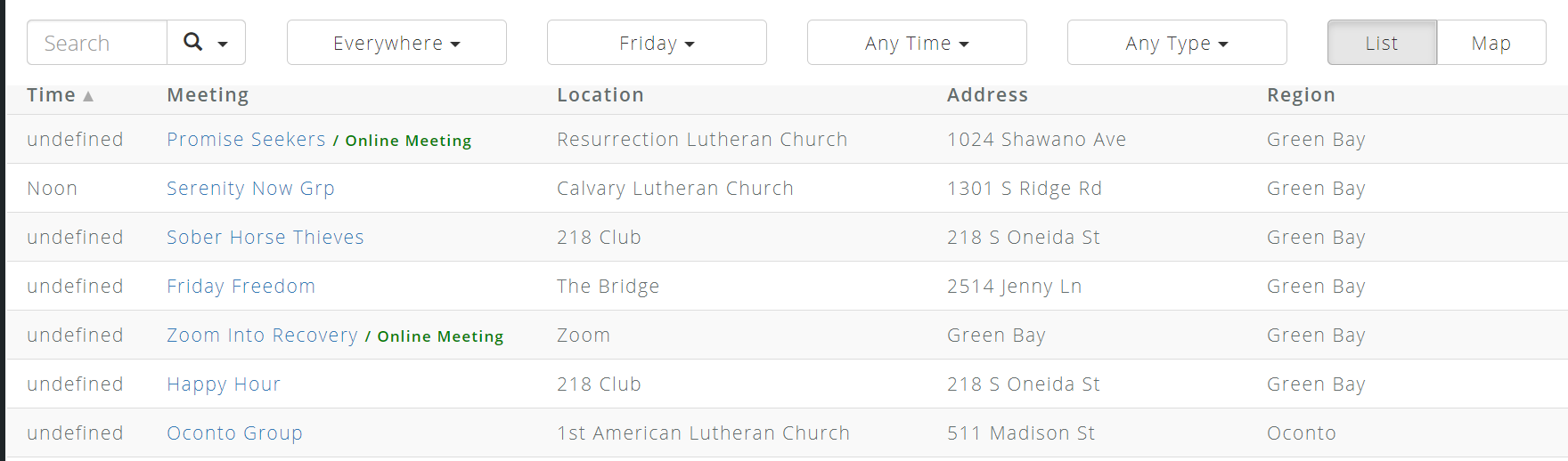 12 Step Meeting List (Meeting Time not Working) · Issue #333 · code4recovery/12-step-meeting ...