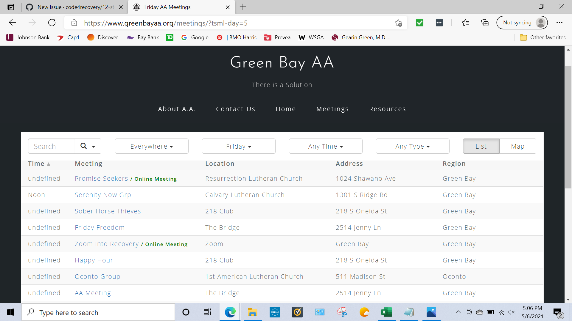 12 Step Meeting List (Meeting Time not Working) · Issue #333 · code4recovery/12-step-meeting ...