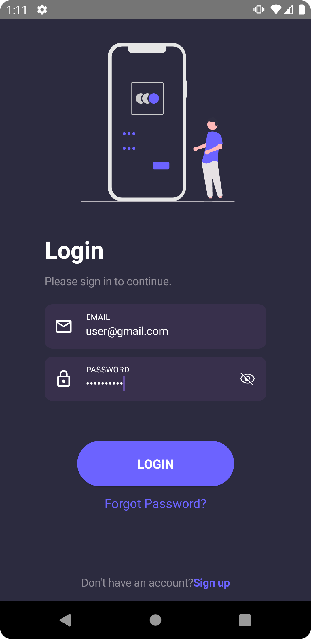 GitHub - sssurendra99/SignInSignup: Log in and Sign up screens using ...