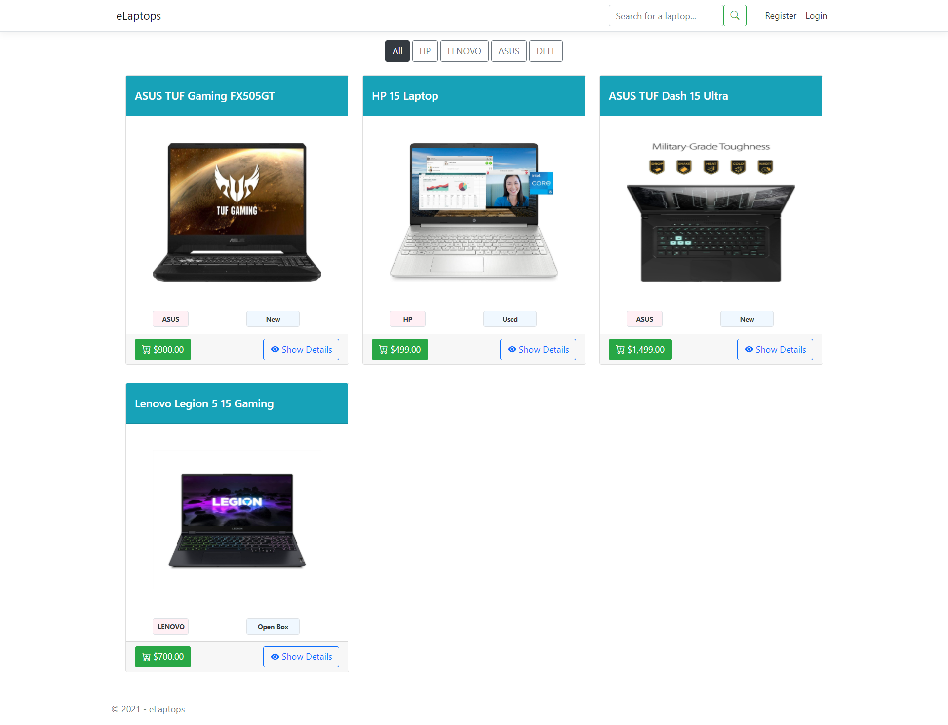 GitHub - hywrqrqwewqeq/eLaptop: e-commerce website using .NET Core 5.0