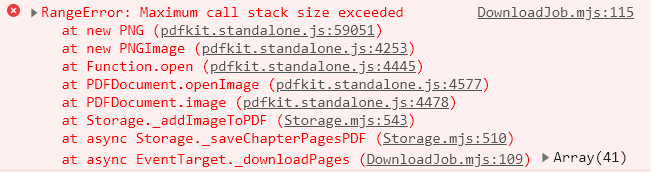 [Download as PDF] Maximum Call stack exceeded. · Issue #5450 · manga-download/hakuneko · GitHub