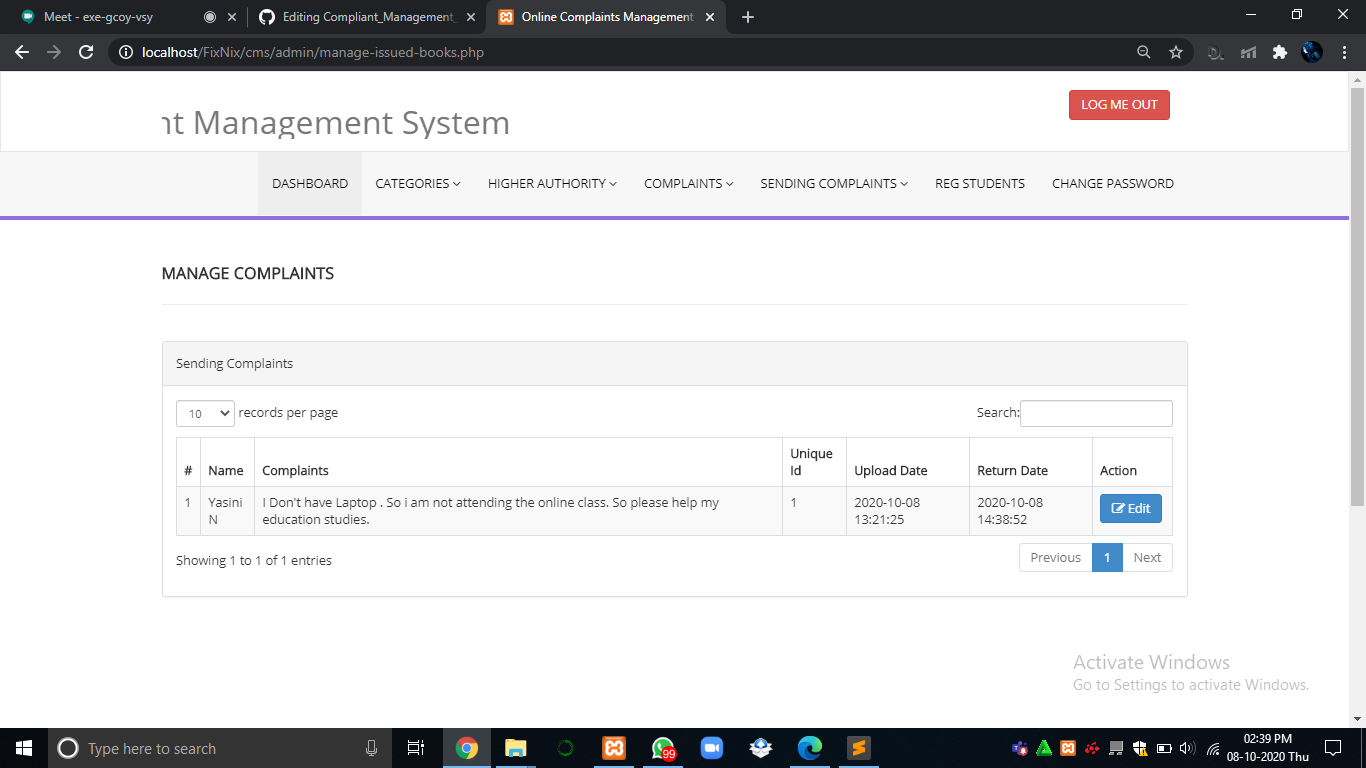 GitHub - Yasini2001/Complaint_Management_System