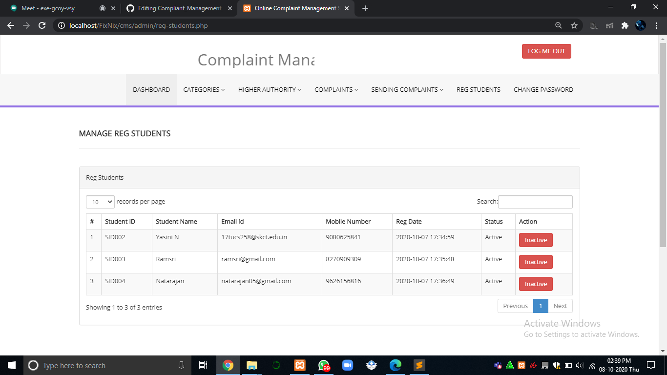 GitHub - Yasini2001/Complaint_Management_System