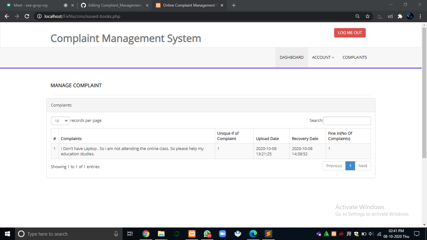 GitHub - Yasini2001/Complaint_Management_System